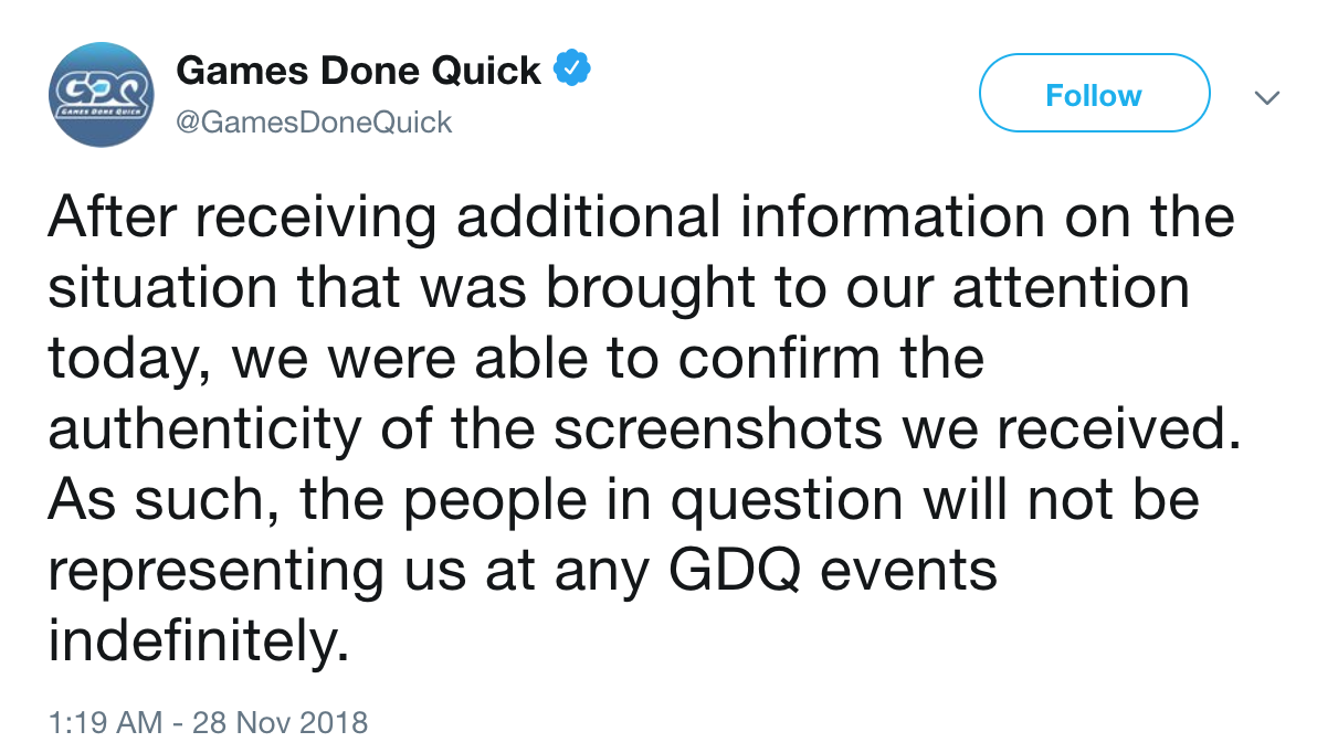 Indefinite Ban | Games Done Quick | Know Your Meme