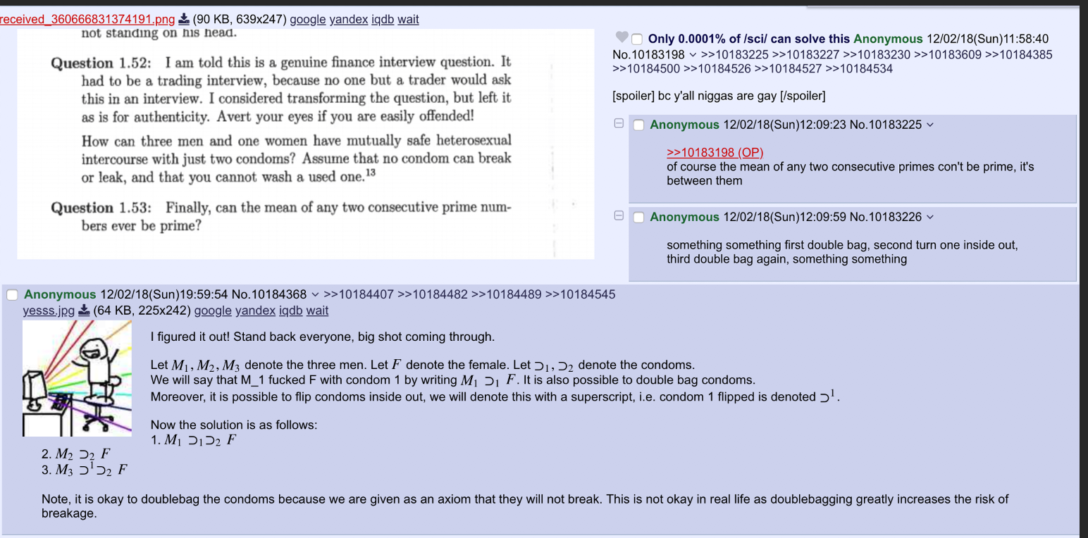 /sci/ solves another math problem | 4chan | Know Your Meme