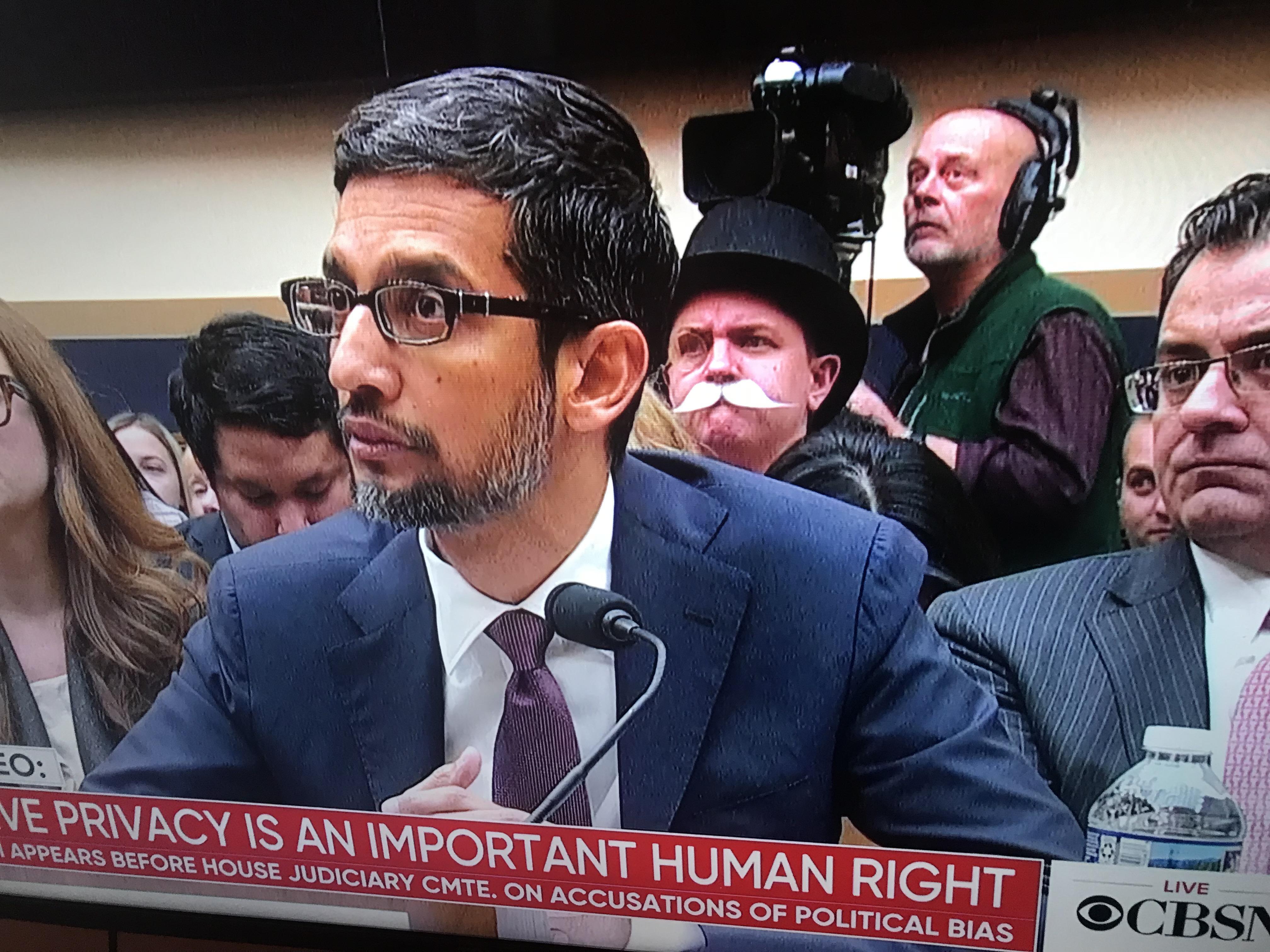 This guy in back at the Google CEO deposition. | Google | Know Your Meme