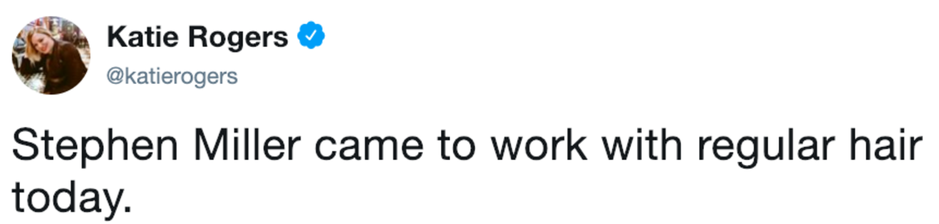 Stephen Miller came to work with regular hair today. | Stephen Miller's ...