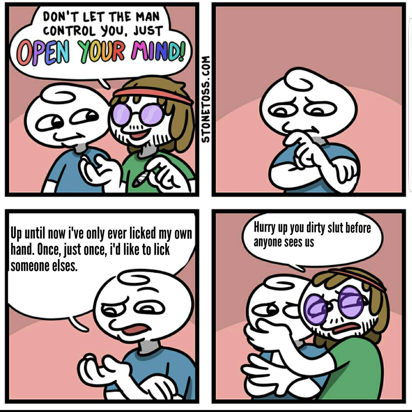 Licking someone else's hand | Know Your Meme