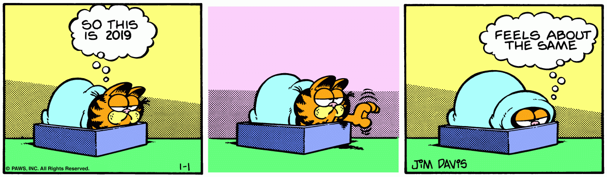Happy New Year's. | Garfield | Know Your Meme