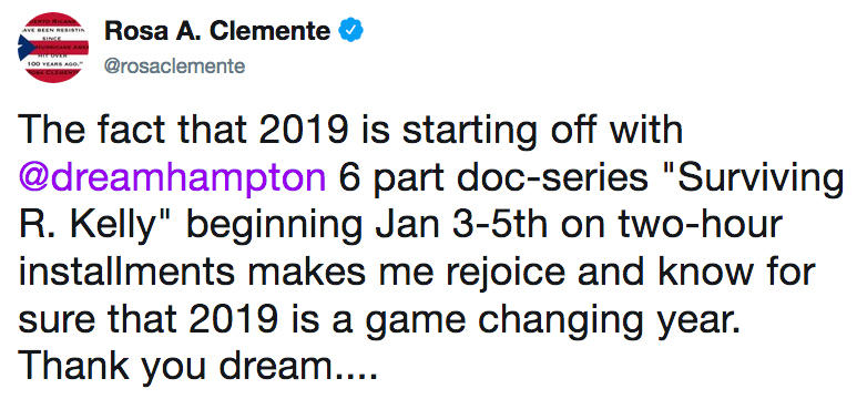 The fact that 2019 is starting off with @dreamhampton 6 part doc-series ...
