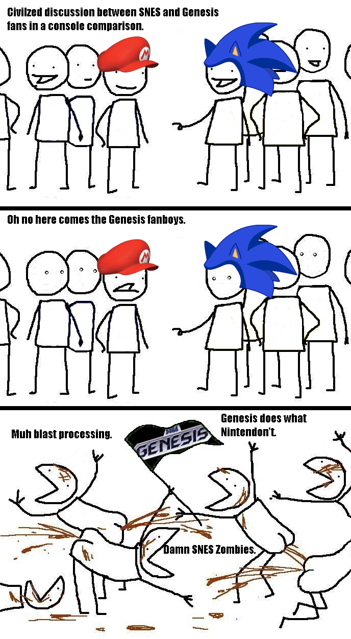 Every comment section of a SNES and Genesis comparison video in a ...