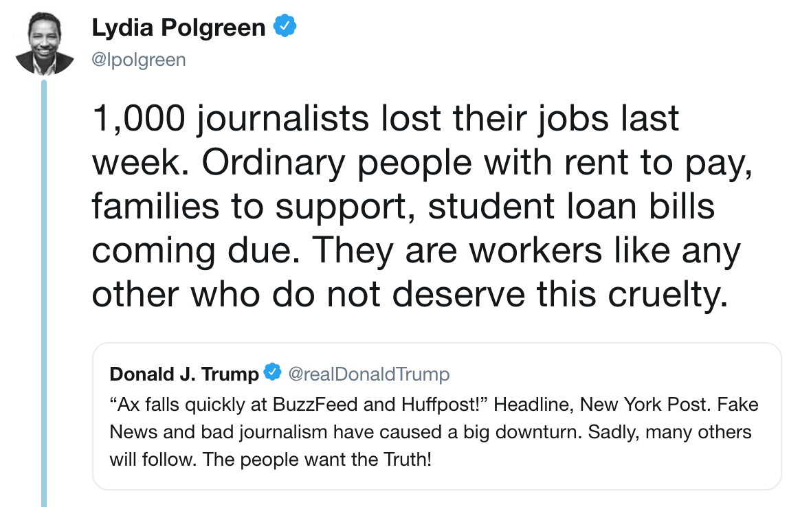 Polgreen Reaction to Trump | 2019 Buzzfeed and HuffPost Layoffs | Know ...