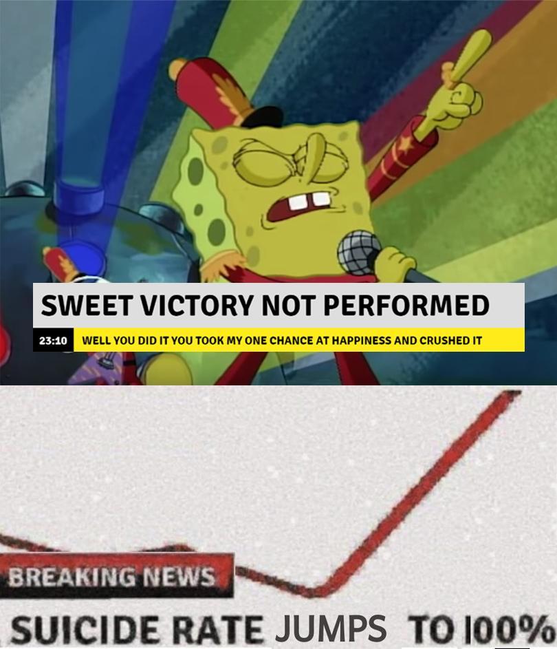 It's all I had left and now it's gone | SpongeBob's "Sweet Victory ...