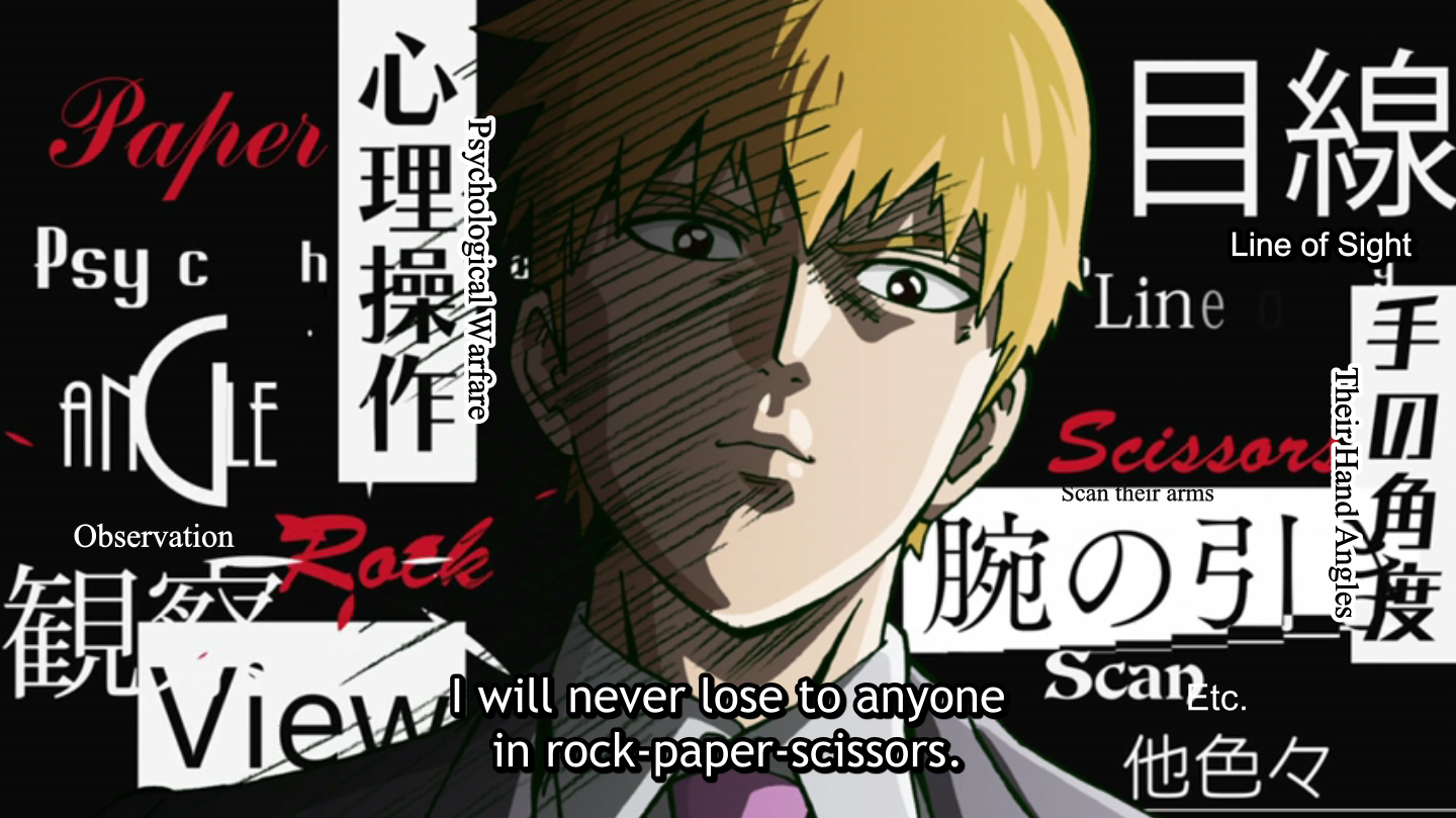 Reigen the Rock Paper Scissor god | Mob Psycho 100 | Know Your Meme