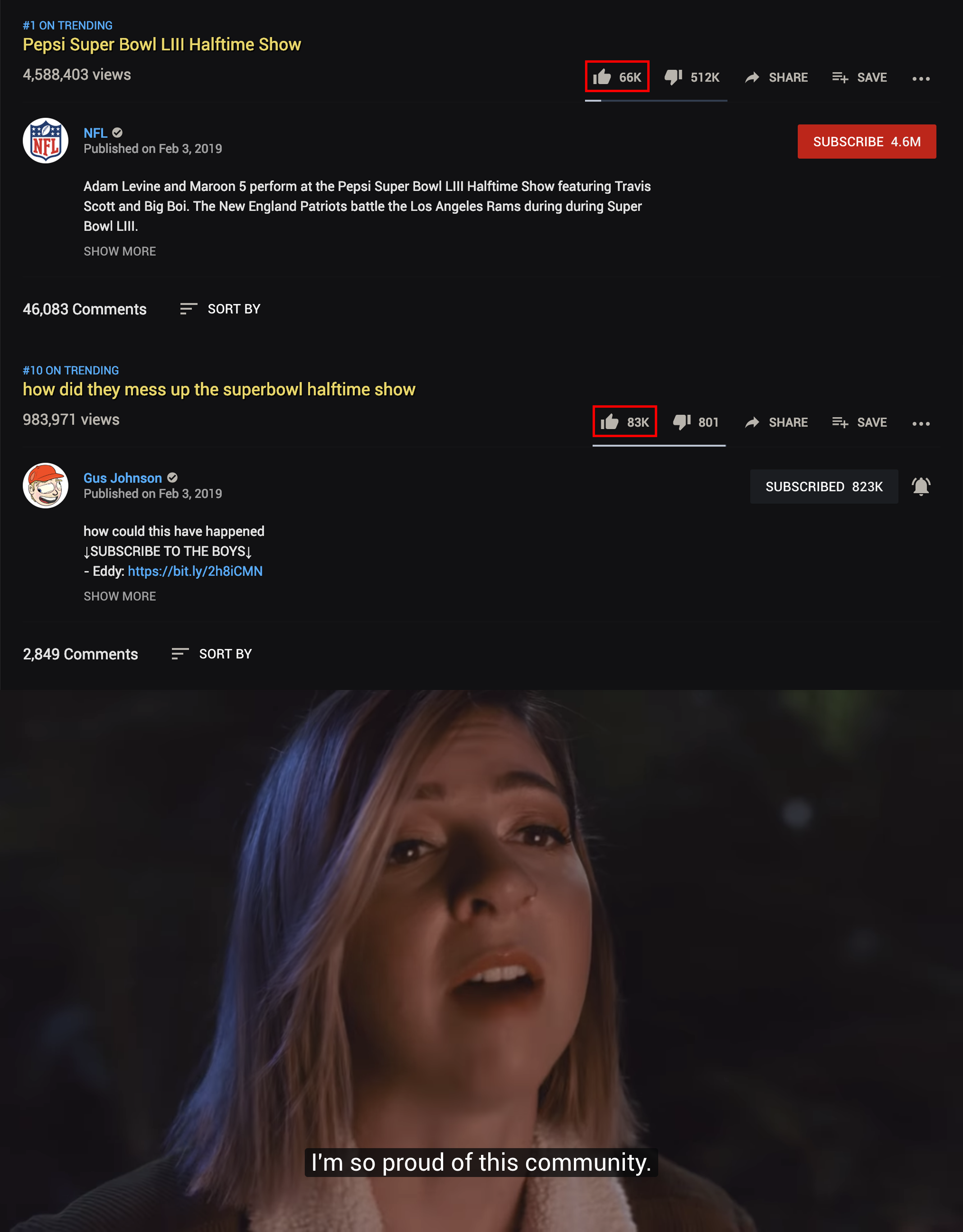 A video making fun of the Halftime show, got more likes than the ...