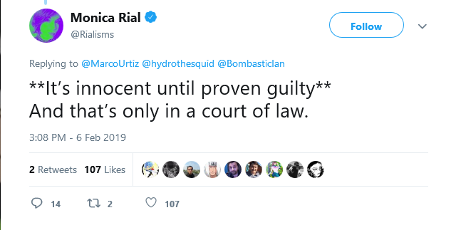 Monica Rial on presumption of innocence | Vic Mignogna Sexual ...