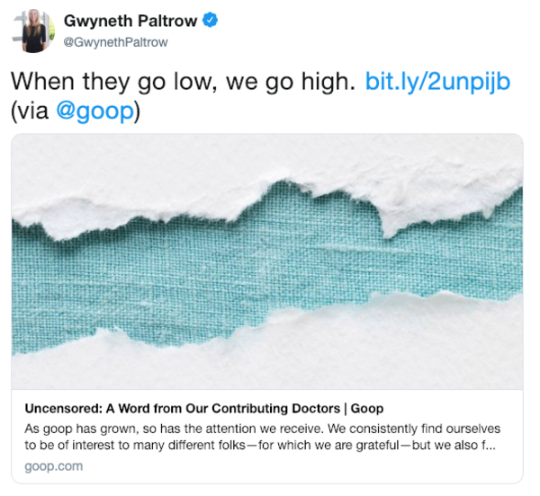 Goop Response | Goop | Know Your Meme
