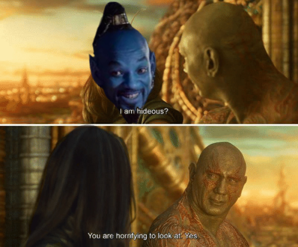 Will Smith looking like a Smurf on steroids | Will Smith's Genie | Know ...