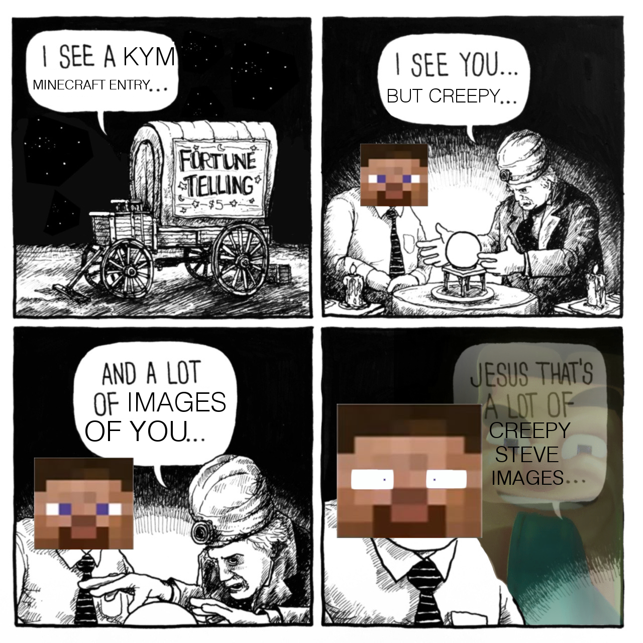 When Steve finds out about Creepy/Grotesque Steve | Know Your Meme ...