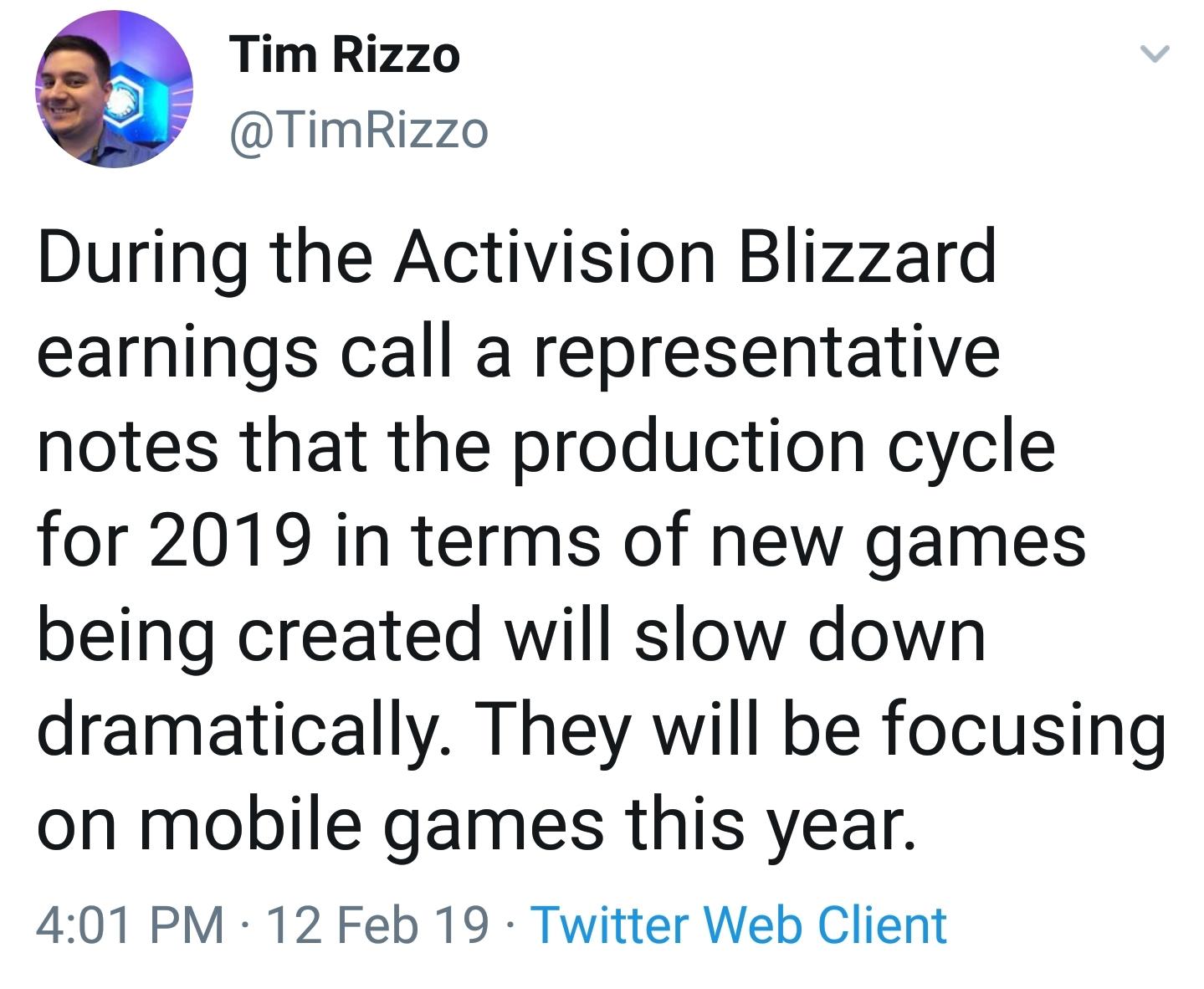 They'll focus on mobile games | Blizzard Entertainment | Know Your Meme