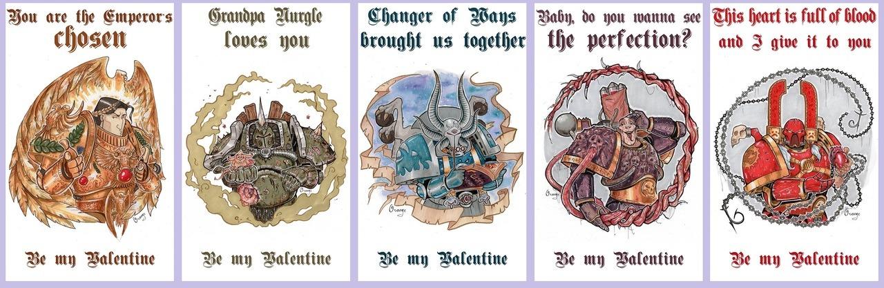 Valentine Cards by Xenia Bubanja | Warhammer 40,000 | Know Your Meme