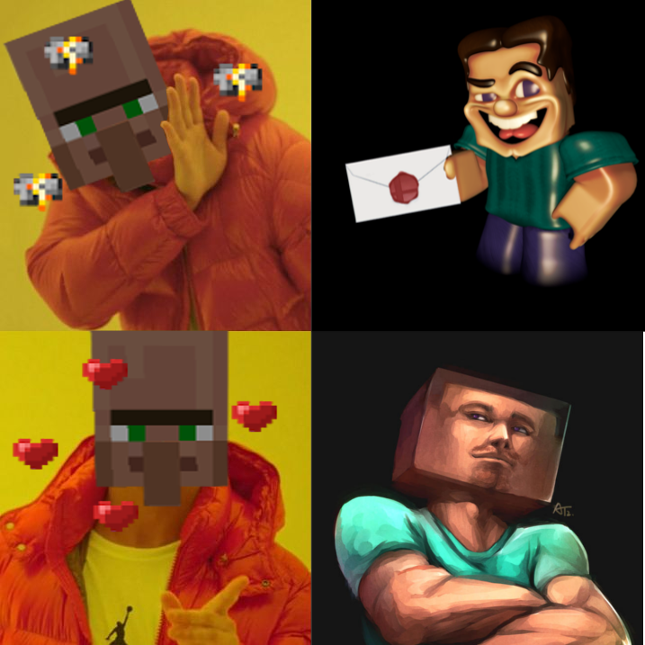 Villagerposting | Grotesque Steve/Steveposting | Know Your Meme