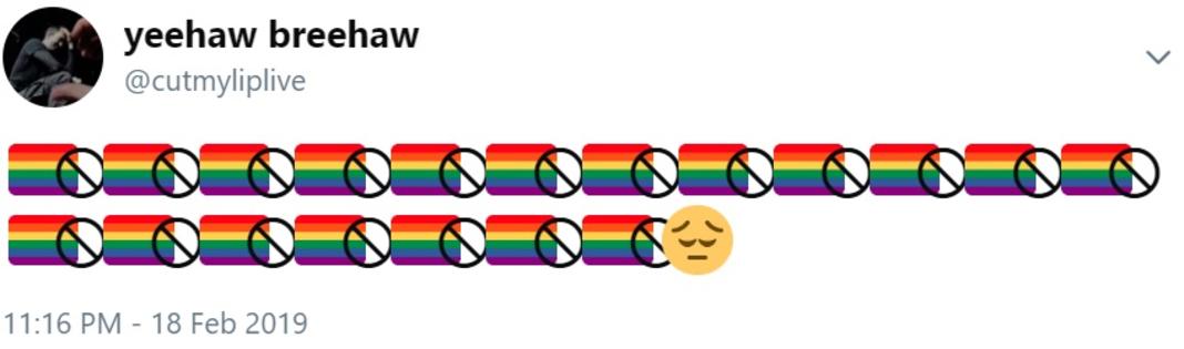 @cutmyliplive's Tweet | Crossed-Out Pride Flag Emoji Combination | Know ...