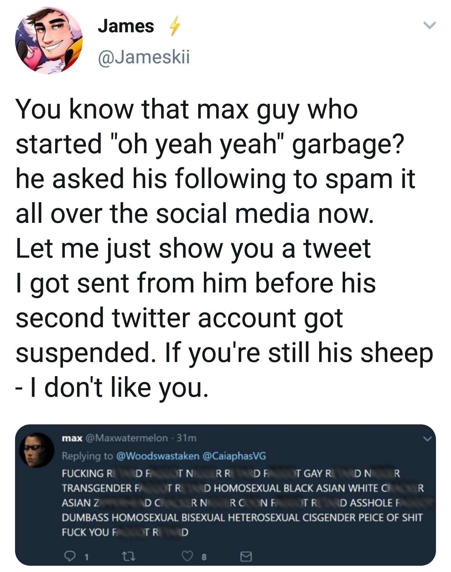 Jameskii tweet | MaximilianMus "Oh Yeah Yeah" | Know Your Meme