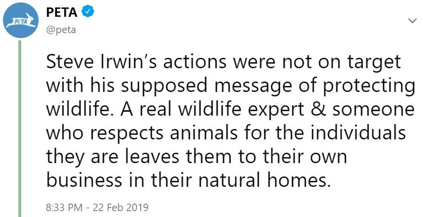 PETA's Tweet #2 | Steve Irwin | Know Your Meme