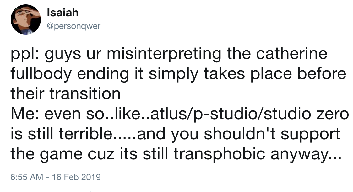 Transphobic | Catherine | Know Your Meme