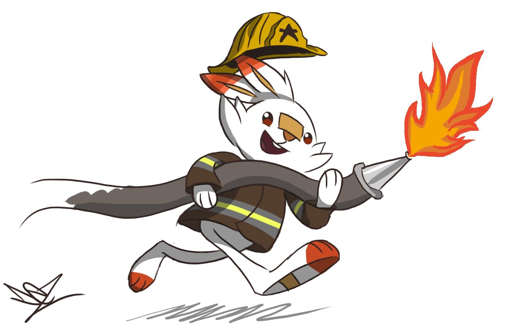 I redrew my Fire-fighting second evolution Scorbunny | Pokémon Sword ...