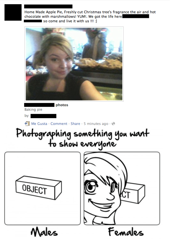 Girl uploading picture of pie on Facebook | Photographing Something You ...