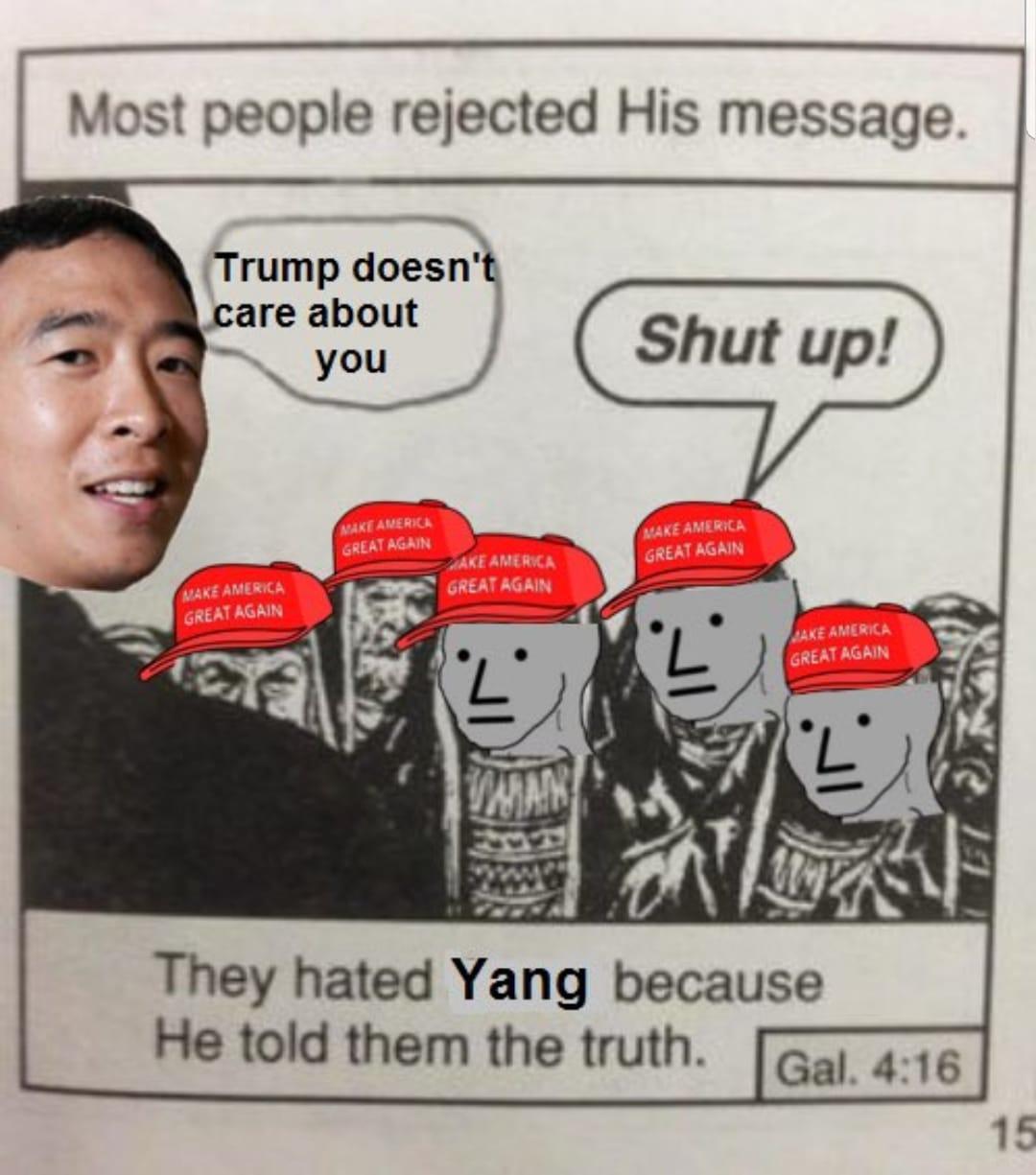 "Most people rejected his message" | Andrew Yang | Know Your Meme