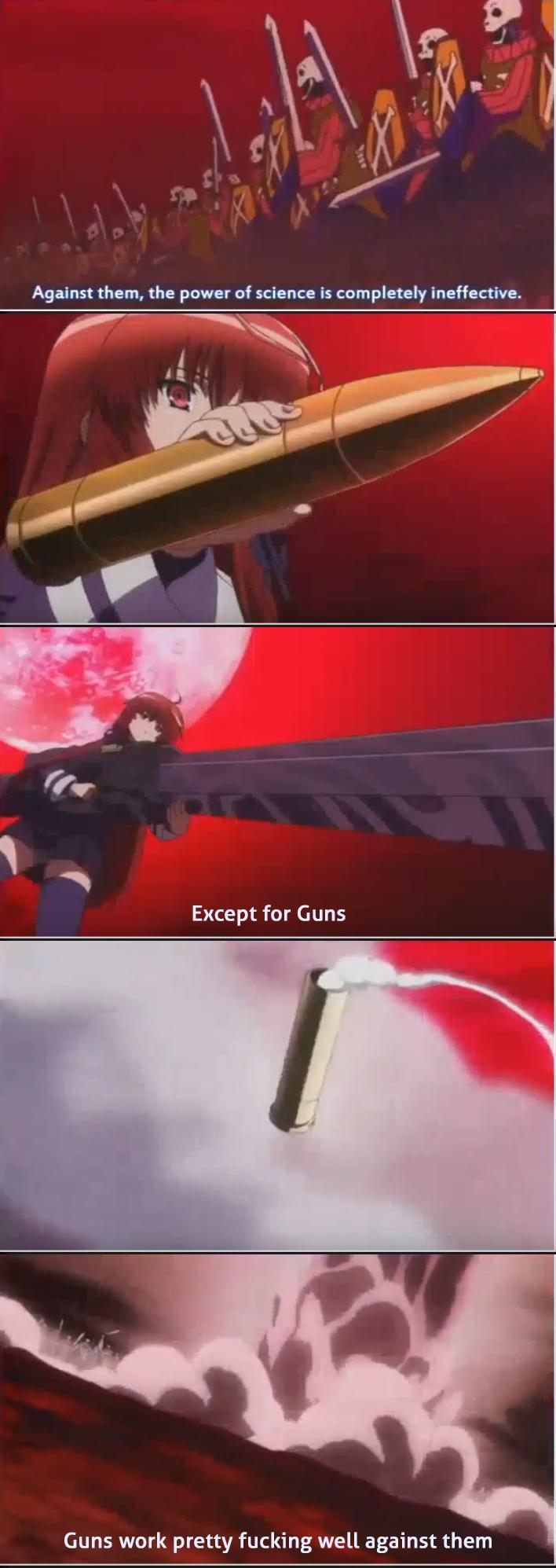 Nothing can withstand gun | Anime / Manga | Know Your Meme