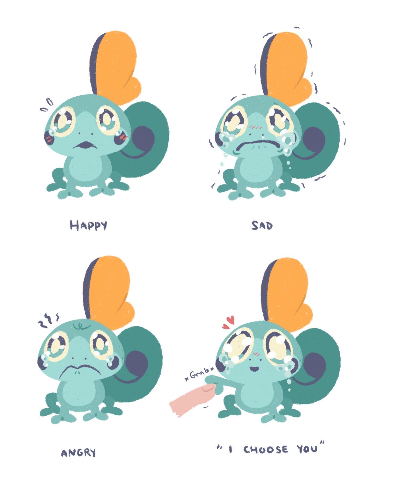 Sobble and its all 4 emotions | Pokémon Sword and Shield | Know Your Meme