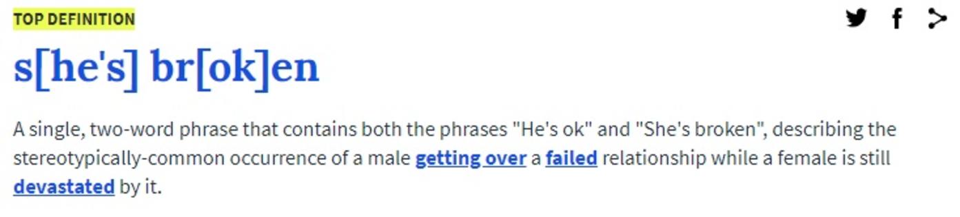 s[he's] br[ok]en | S[he] Be[lie]ve[d] (Sbeve) | Know Your Meme