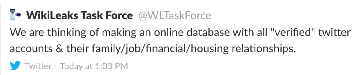 Wikileaks Task Force's Tweet | Verified Twitter Accounts | Know Your Meme