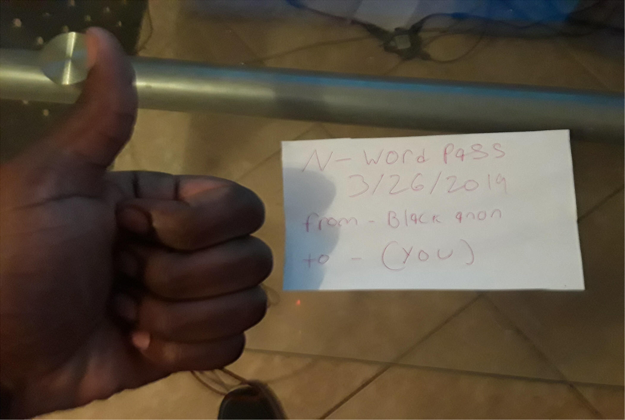 From black anon. | N-word Pass | Know Your Meme