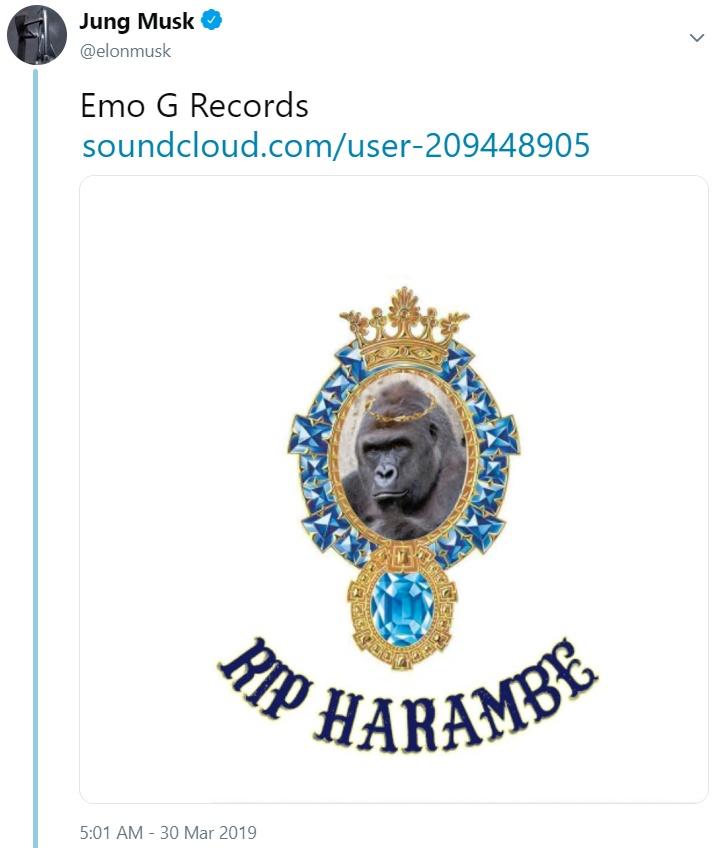 Emo G Records | Elon Musk's "RIP Harambe" | Know Your Meme