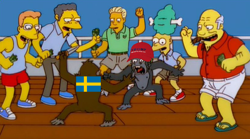 Sweden and Trump | Simpsons Monkey Knife Fight | Know Your Meme