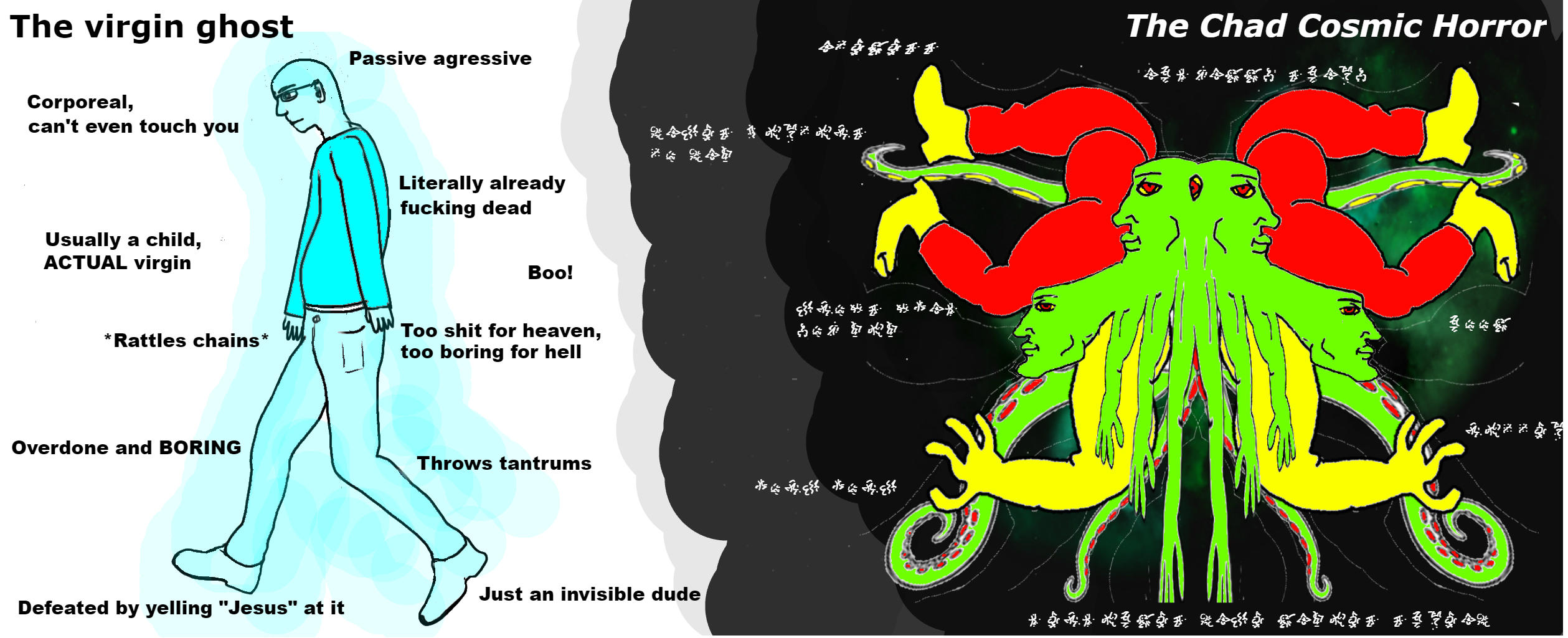 The Virgin Ghost vs. The Chad Cosmic Horror | Virgin vs. Chad | Know ...