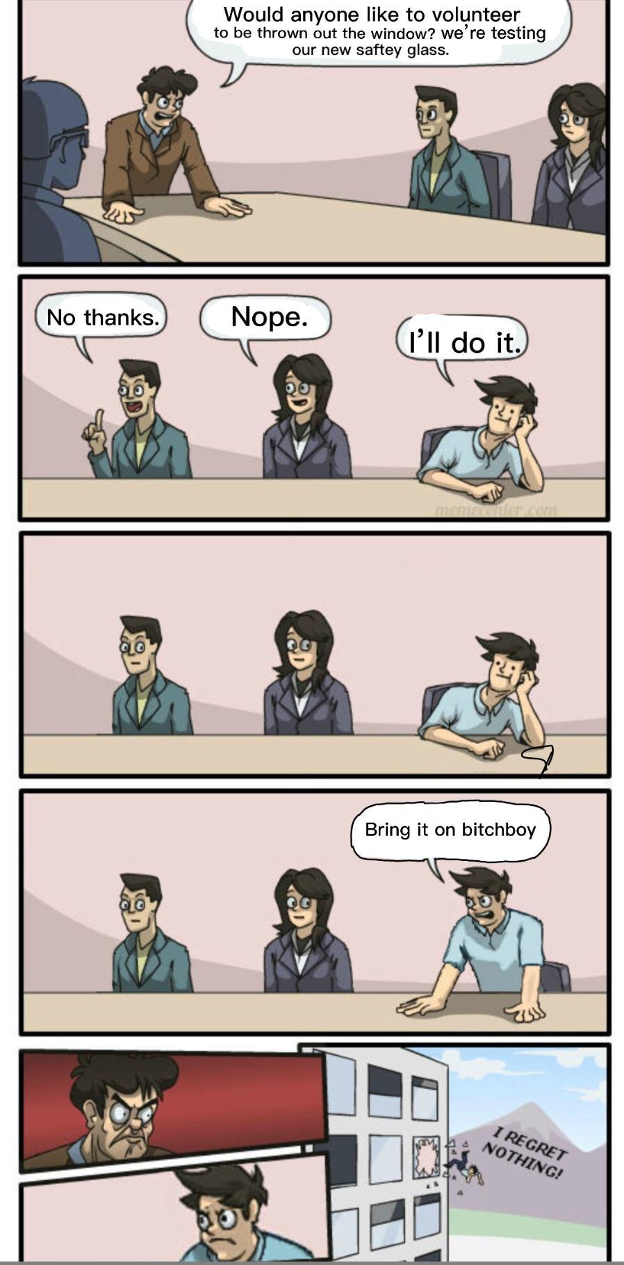 Safety glass test | Boardroom Suggestion | Know Your Meme