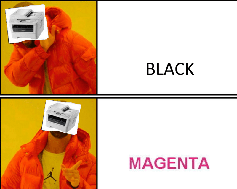 Drakeposting with the Magenta Printer | Printer Magenta | Know Your Meme