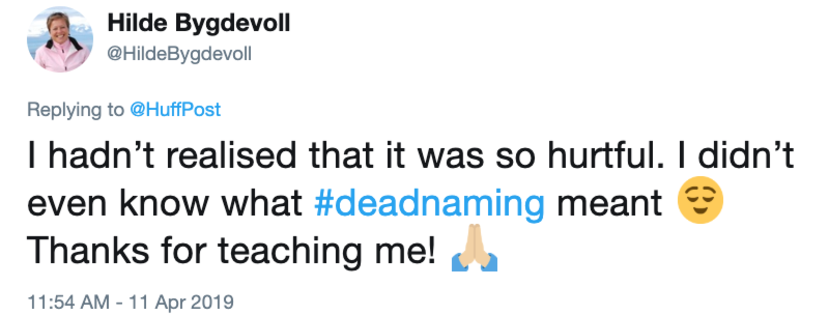 Thanks | Deadnaming | Know Your Meme