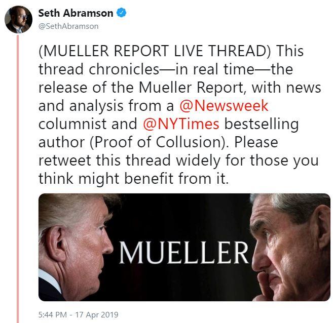 Seth Ambramson Twitter thread | Mueller Report | Know Your Meme