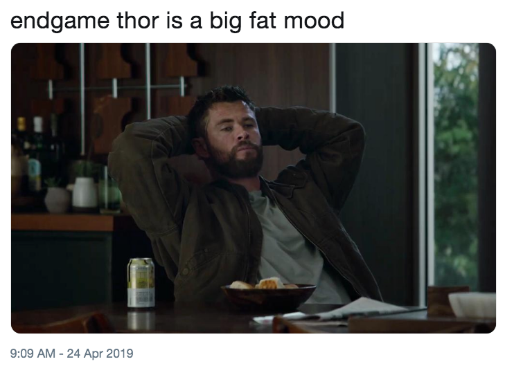 endgame thor is a big fat mood | Fat Thor | Know Your Meme