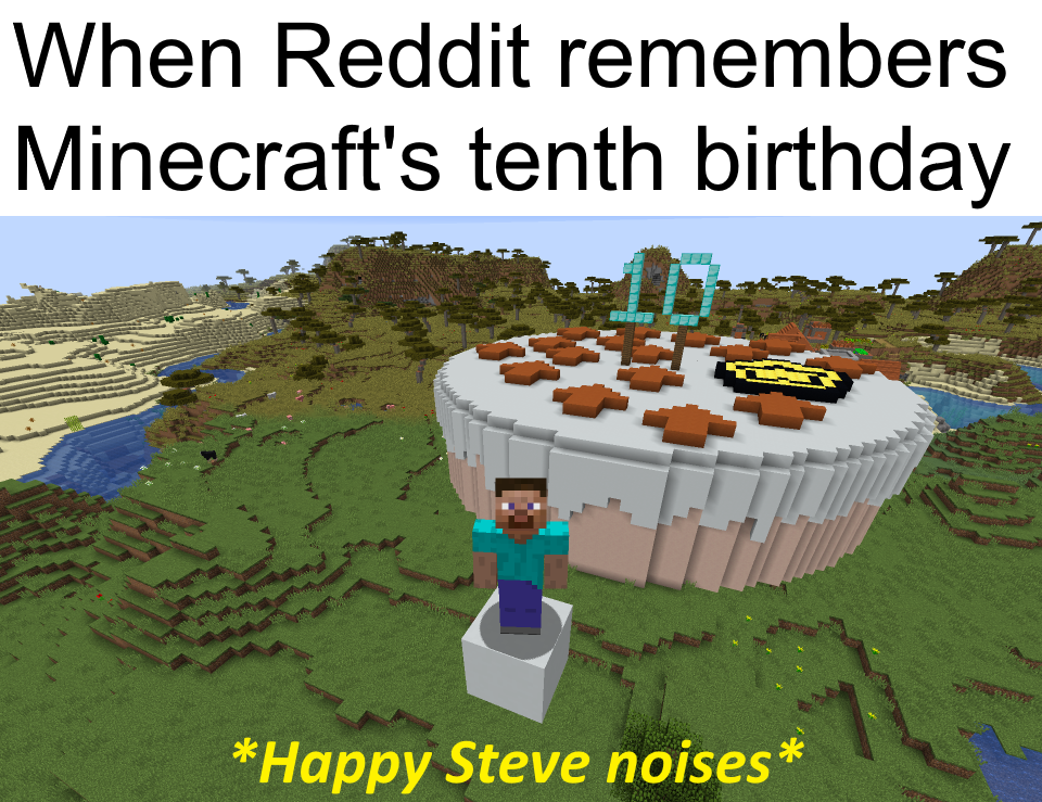 A Reddit cake for Steve | Minecraft | Know Your Meme