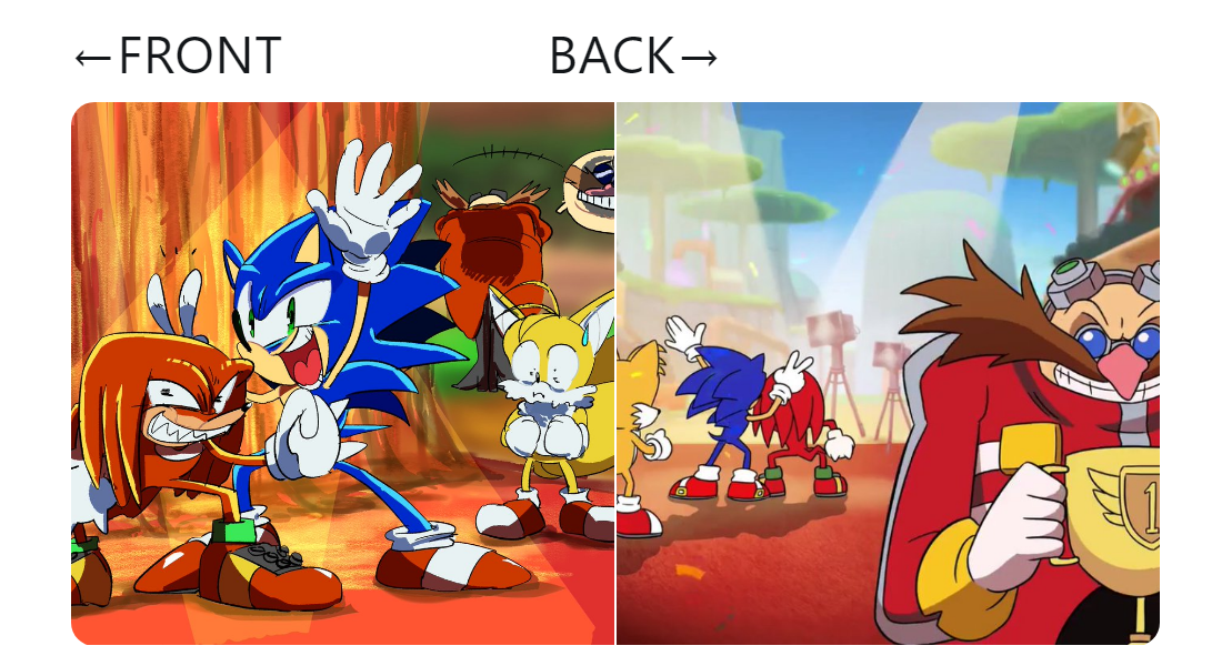 FRONT BACK COMPARISON | Sonic the Hedgehog | Know Your Meme