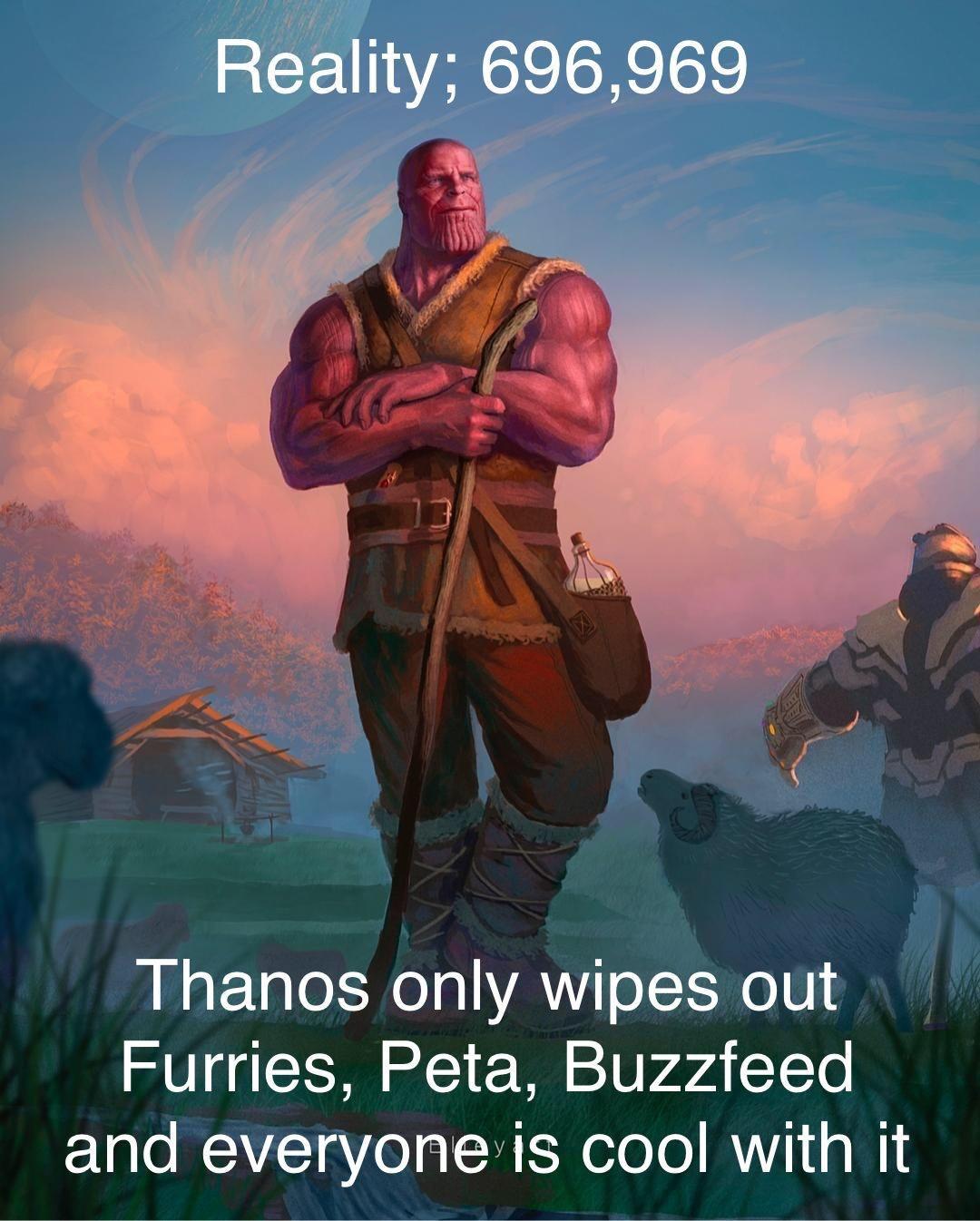 Good guy Thanos | Alternative Avengers: Endgame Endings | Know Your Meme