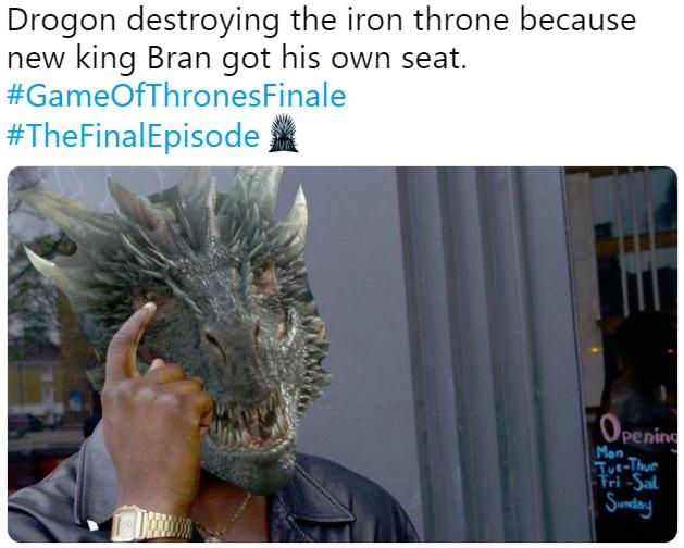 Drogon destroying the iron throne | Bran the Broken | Know Your Meme
