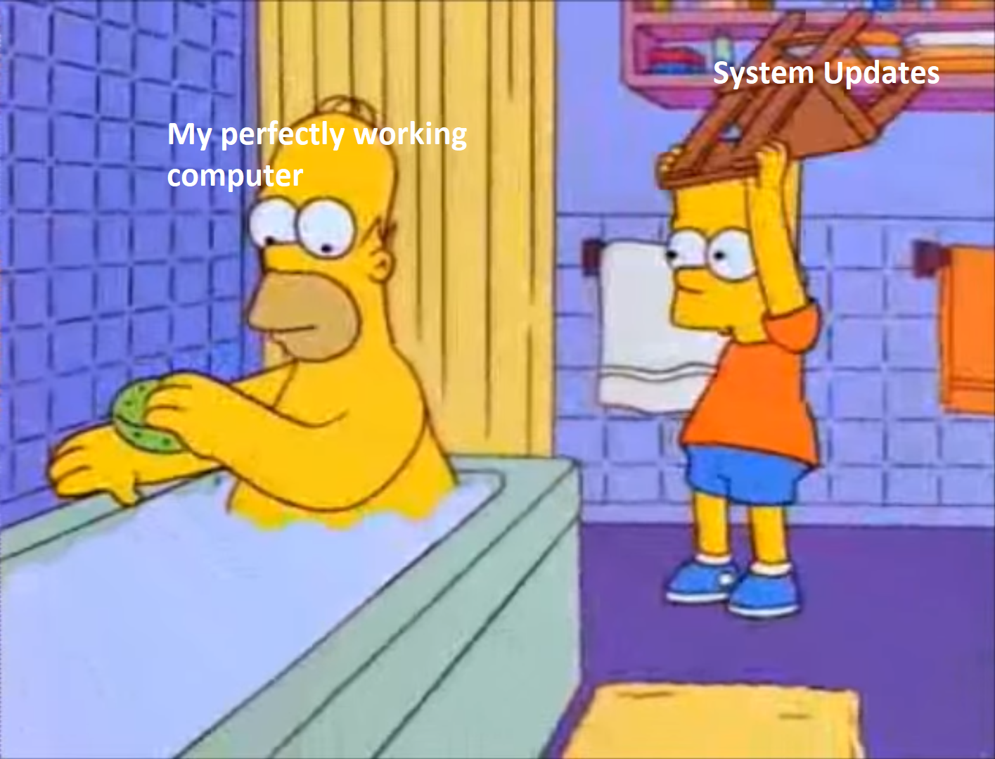 Bart hits Homer with a chair, System Updates edition | Bart Hits Homer ...