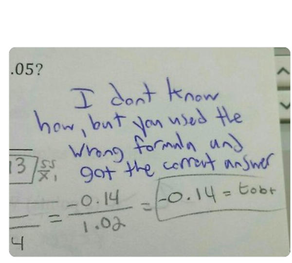 Formula Template You Used The Wrong Formula And Got The Correct 