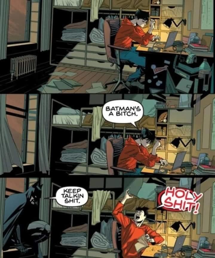 fact, Batman keeps stalking kids to know what they think of him ...