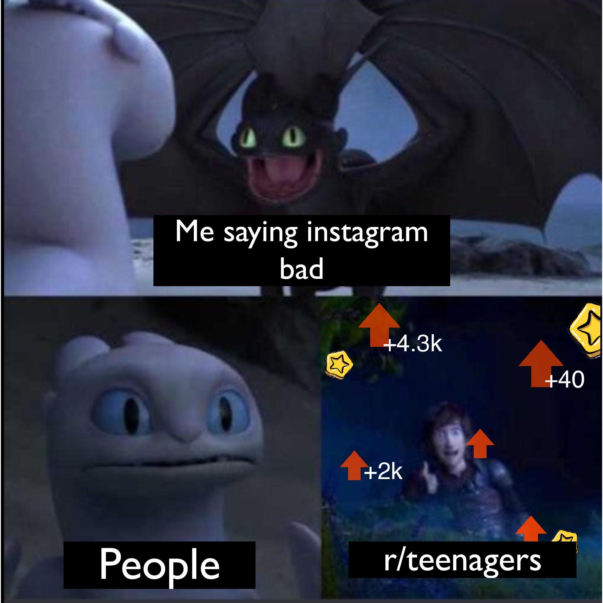Instagram bad, no gud | Toothless Presents Himself | Know Your Meme