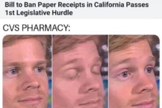 banning paper in California | CVS Receipts | Know Your Meme