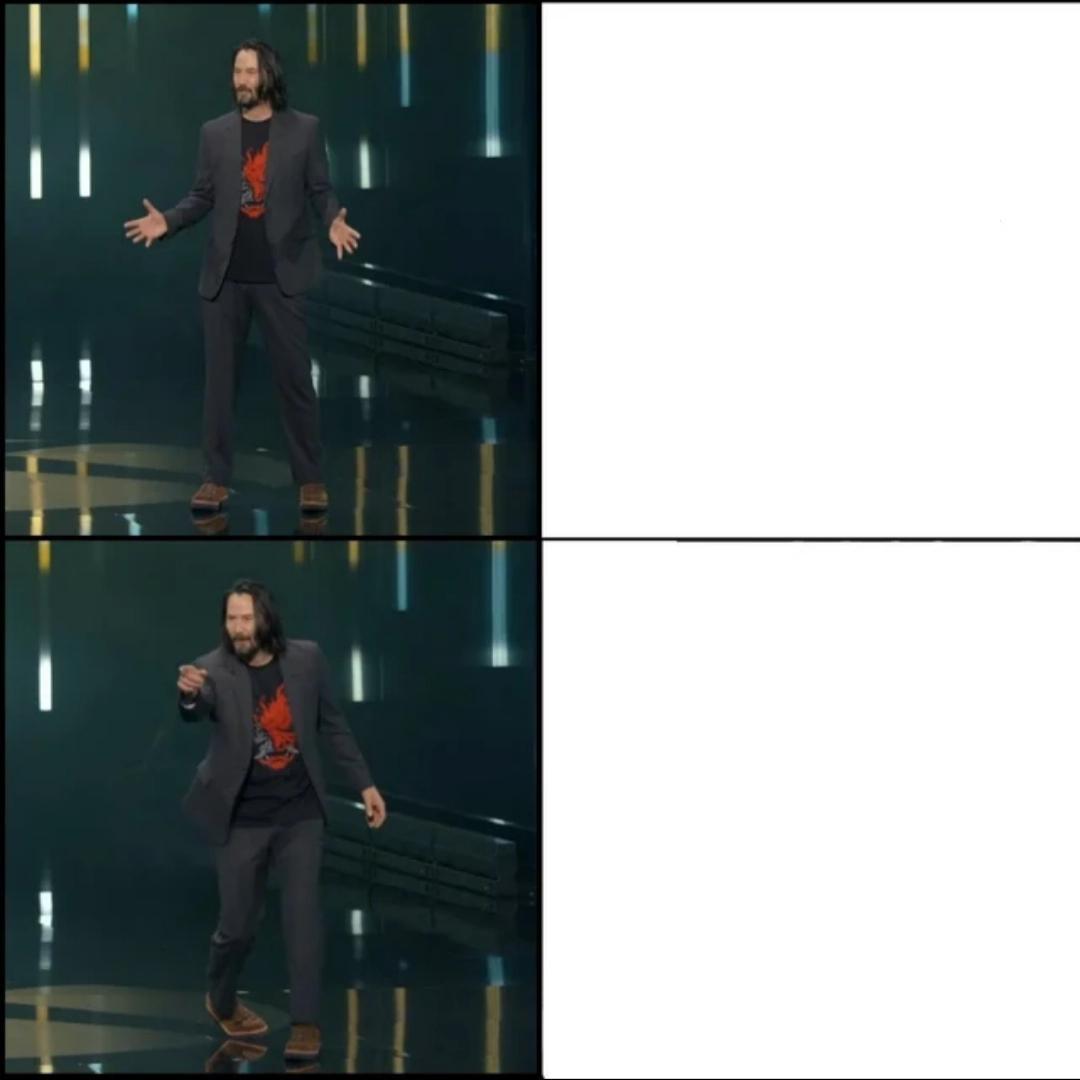 Keanu Reeves Drakeposting Template | You're Breathtaking | Know Your Meme