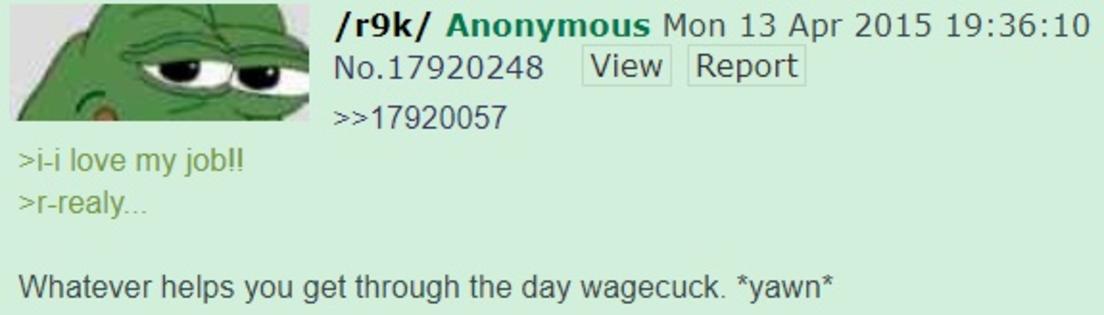 /r9k/ Post #17920248 | Wagie | Know Your Meme